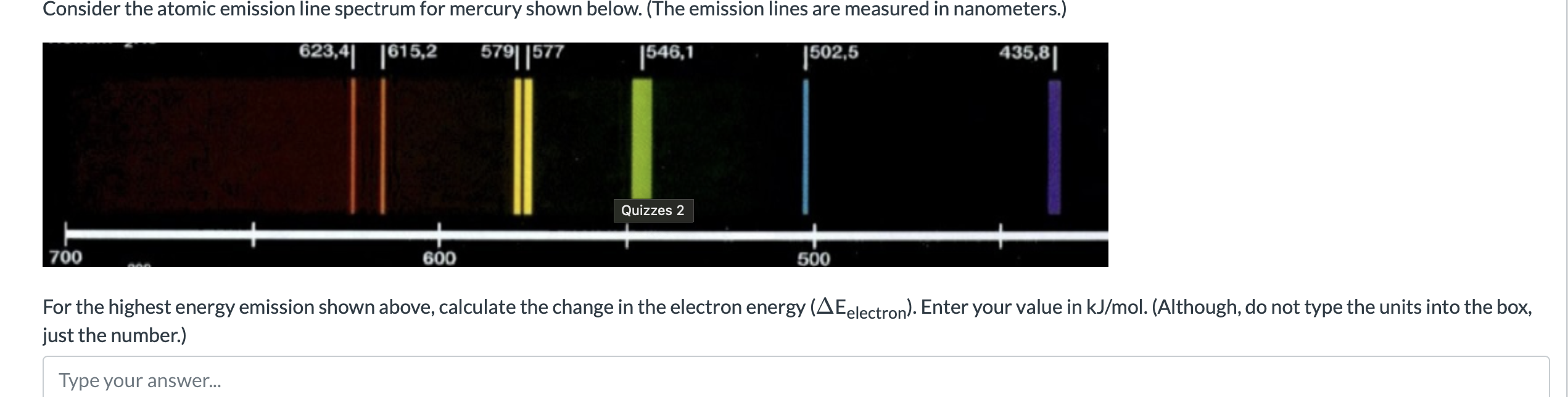 Solved Consider the atomic emission line spectrum for | Chegg.com