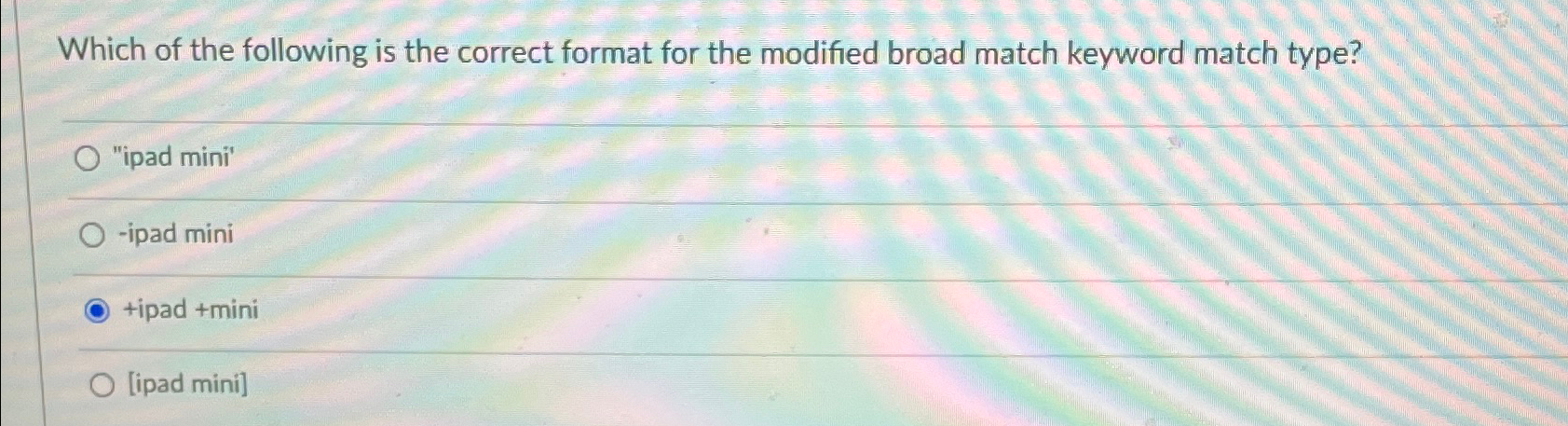 Solved Which of the following is the correct format for the | Chegg.com