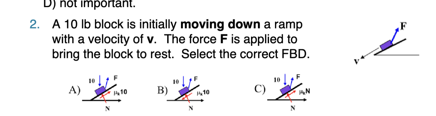 Solved A 10 ﻿lb block is initially moving down a rampwith a | Chegg.com