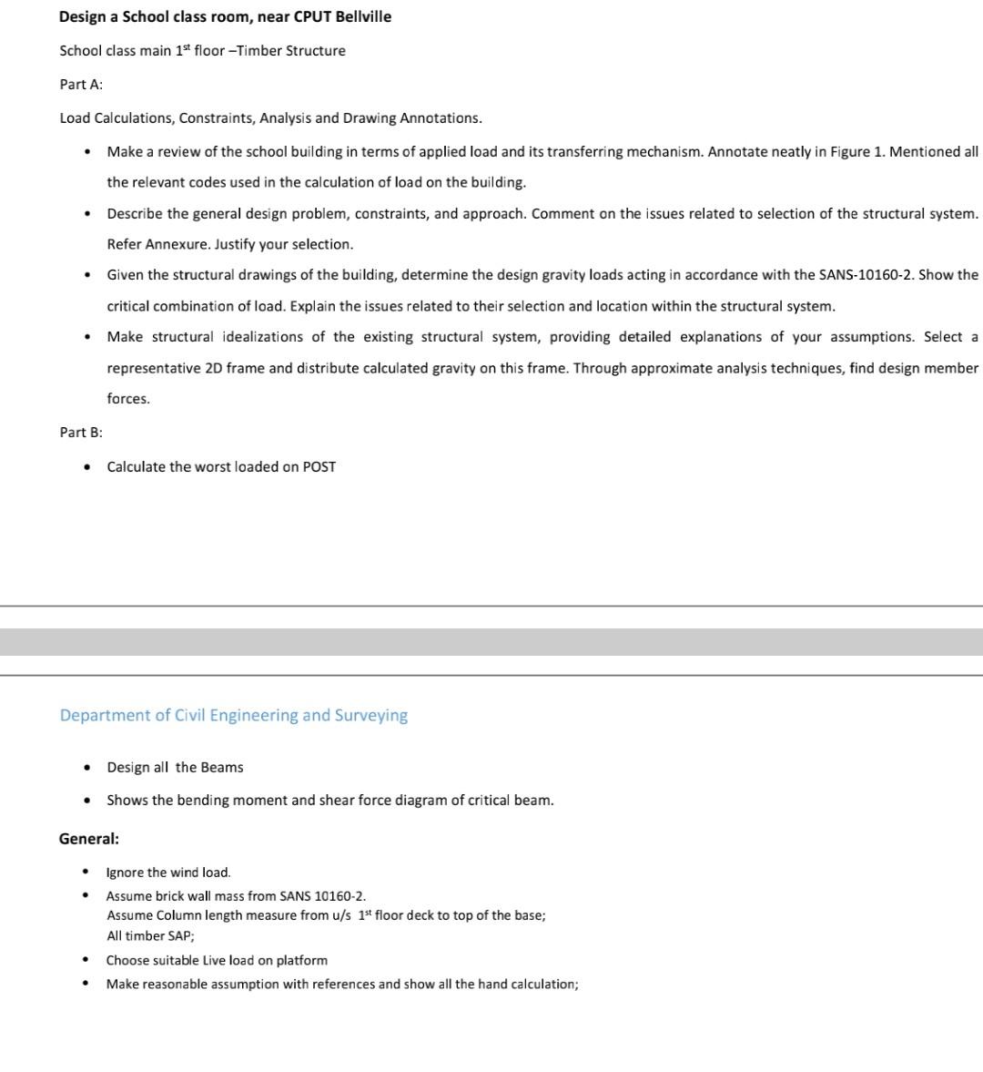 Design a School class room, near CPUT Bellville | Chegg.com