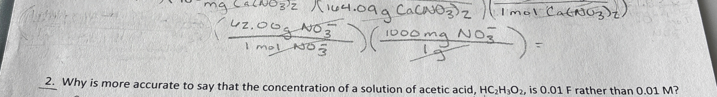 Solved (}Why is more accurate to say that the concentration | Chegg.com