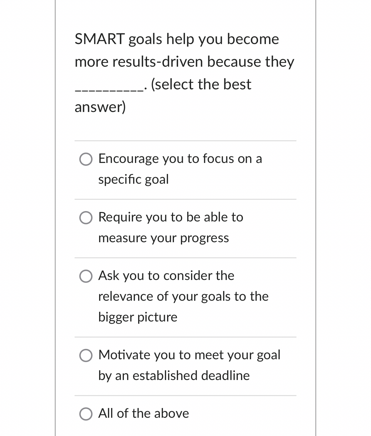 Solved SMART goals help you become more results-driven | Chegg.com
