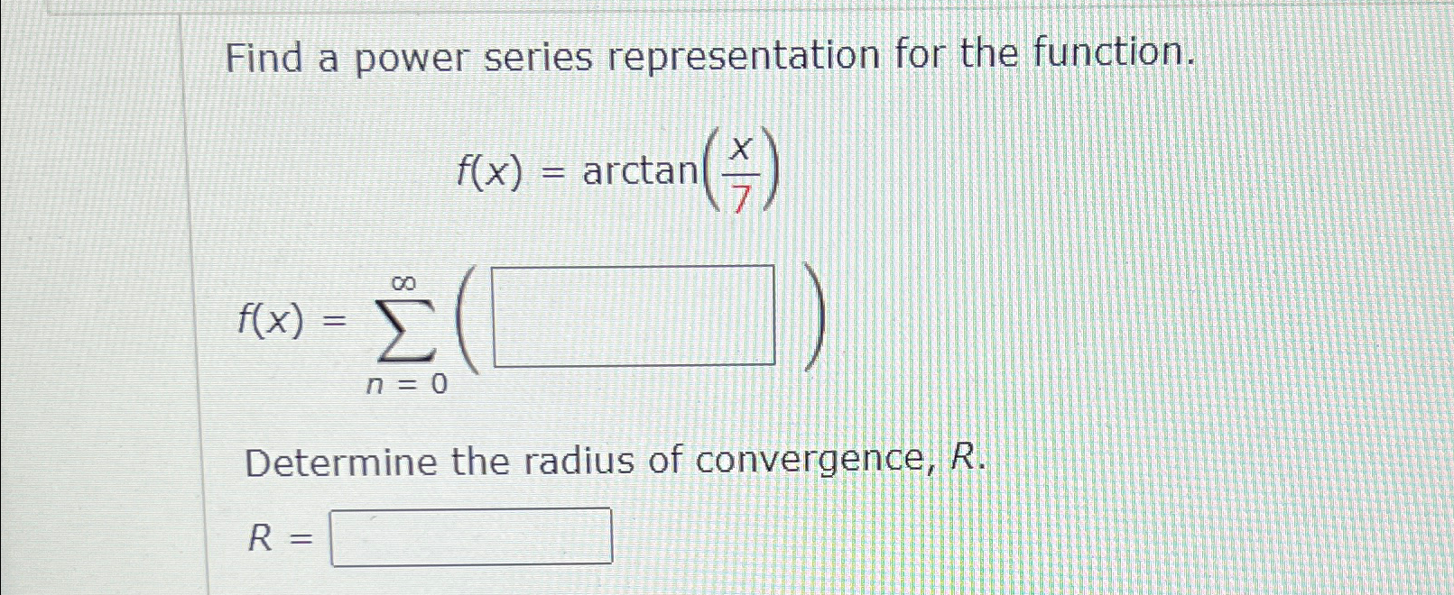 Solved Find a power series representation for the | Chegg.com
