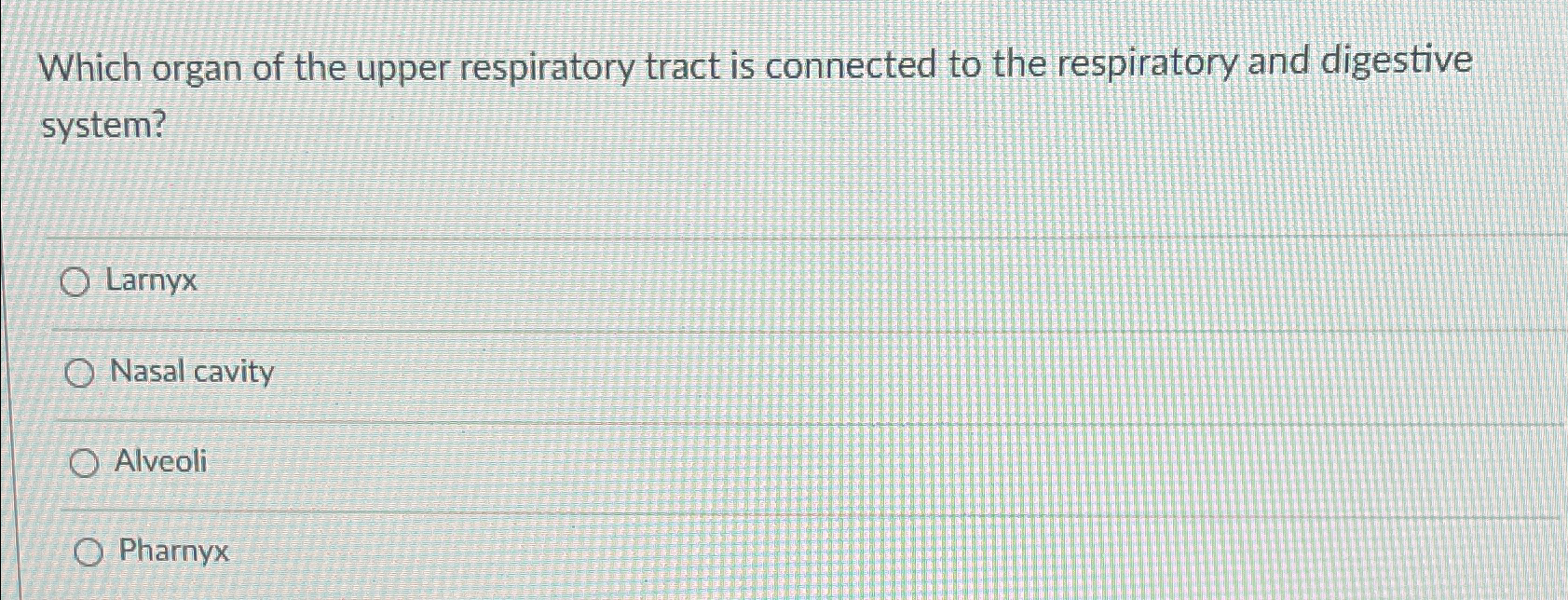Solved Which organ of the upper respiratory tract is | Chegg.com