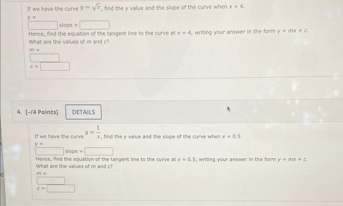 Solved If We Have The Curve Y X Find The Y Value And The