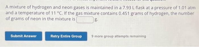 Solved A mixture of hydrogen and neon gases is maintained in | Chegg.com