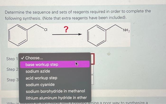 Solved Determine the sequence and sets of reagents required | Chegg.com