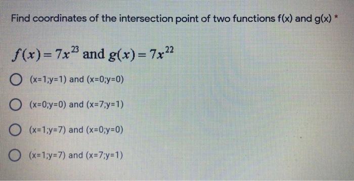 Solved Find coordinates of the intersection point of two | Chegg.com