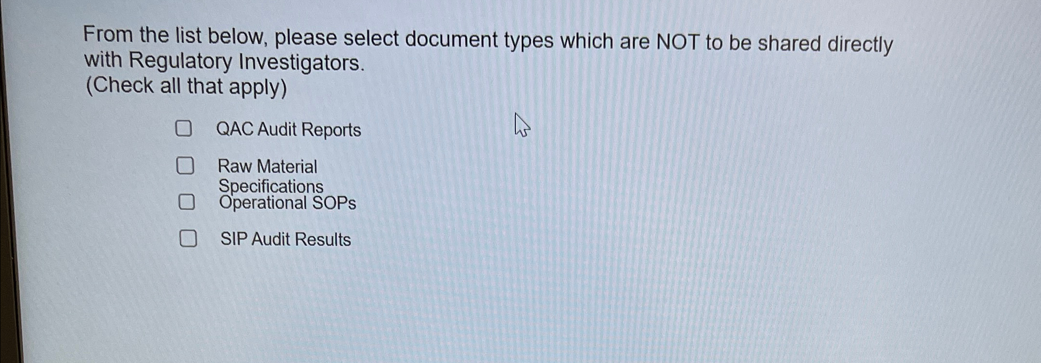 Solved From the list below, please select document types | Chegg.com