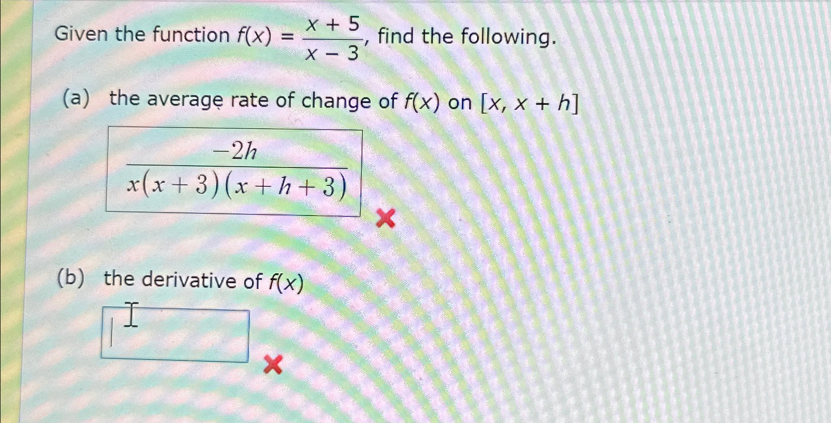 Solved Given the function f(x)=x+5x-3, ﻿find the | Chegg.com
