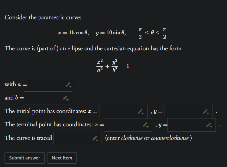 Solved Consider the parametric | Chegg.com