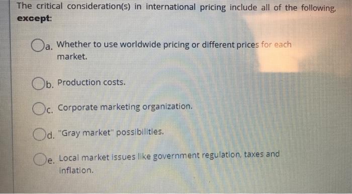 Solved All of the following are true regarding exporting, | Chegg.com