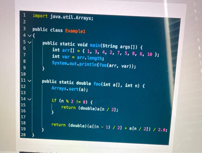Solved 1 import java.util.Arrays; 3 public class Example1 4 | Chegg.com