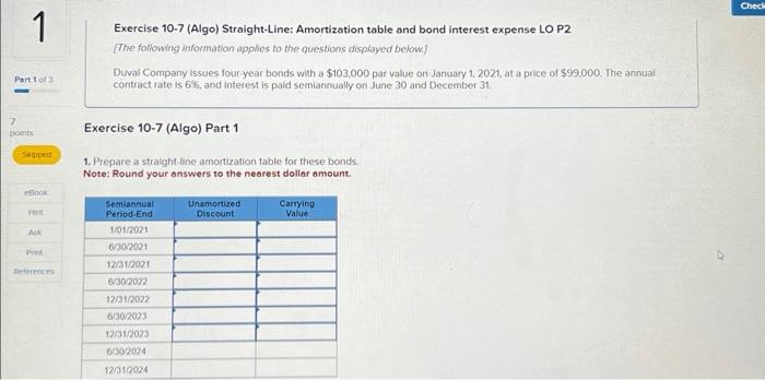 Solved Exercise 10-7 (Algo) Straight-Line: Amortization | Chegg.com