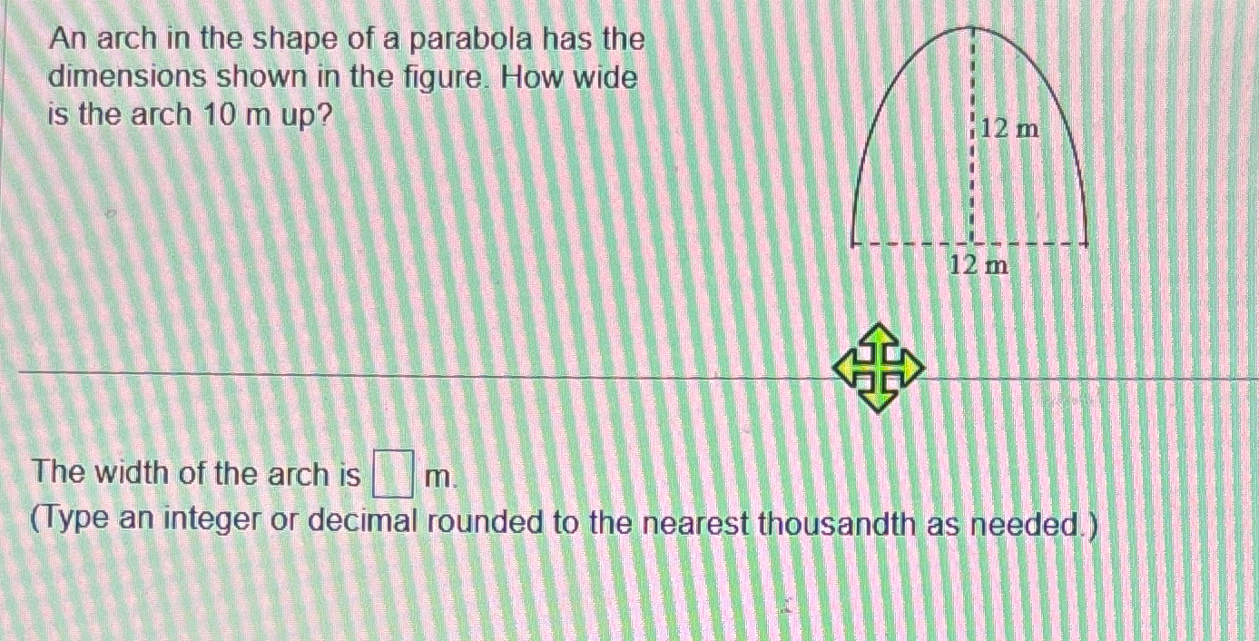 Solved An arch in the shape of a parabola has the dimensions | Chegg.com