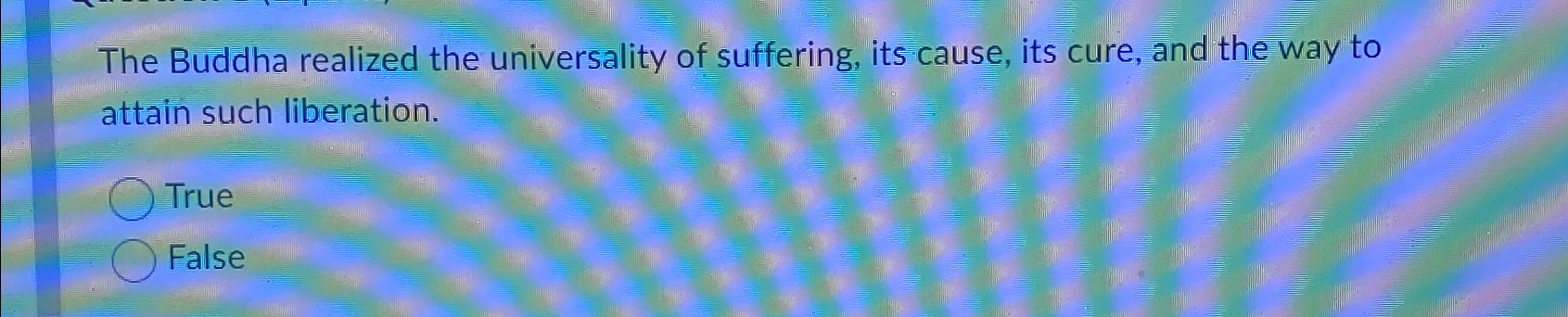 Solved The Buddha realized the universality of suffering, | Chegg.com