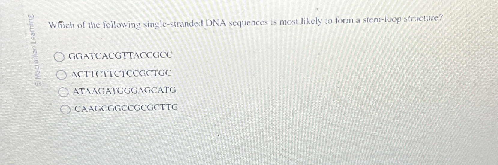 Solved bo E ﻿Which of the following single-stranded DNA | Chegg.com