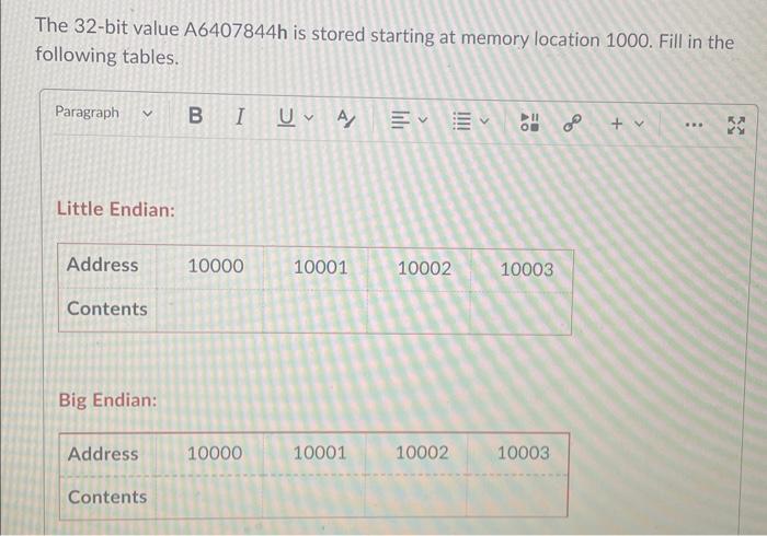 Solved The 32 -bit hex value "60A39457" is stored to the | Chegg.com