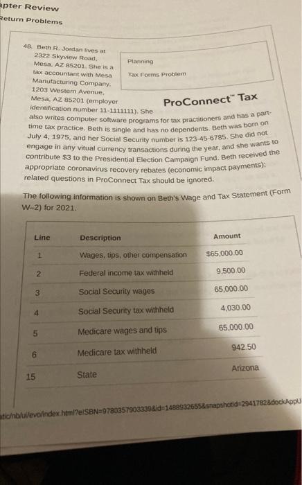 48. Beth R. Jordan thes at 2322 skyview Road. Mesa. | Chegg.com