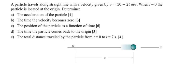 Solved A particle travels along straight line with a | Chegg.com