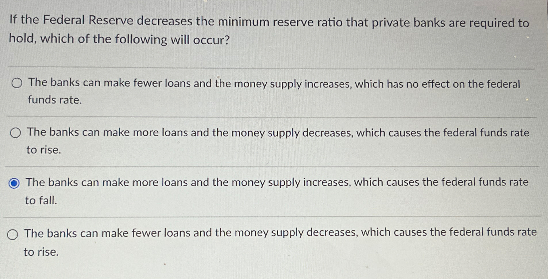 Solved If the Federal Reserve decreases the minimum reserve | Chegg.com
