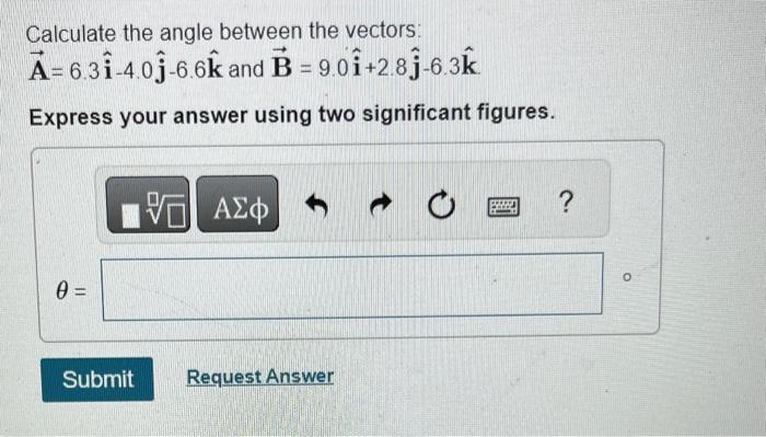 Solved Calculate the angle between the vectors: | Chegg.com