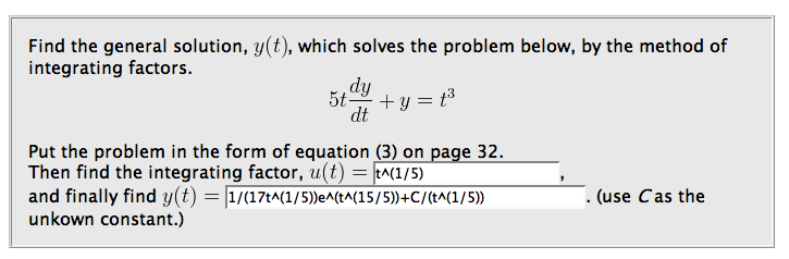 Find the general solution, y(t), which solves the | Chegg.com