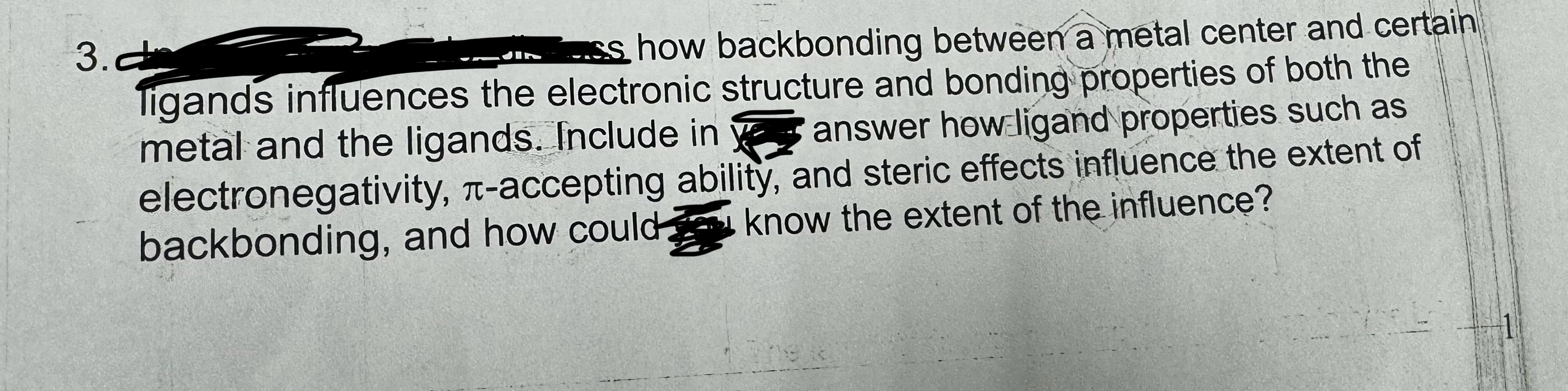 Solved how backbonding between a metal center and | Chegg.com