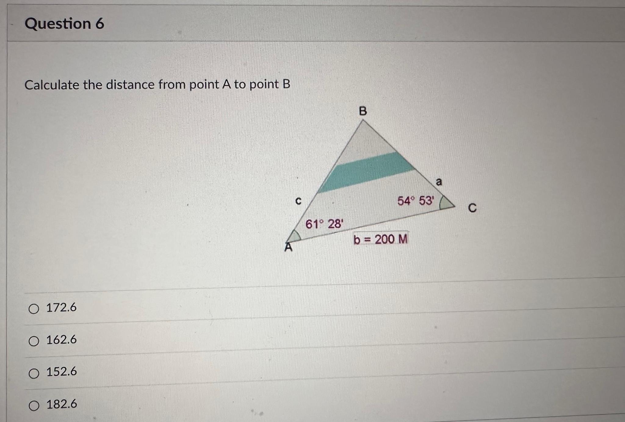 Solved Question 6Calculate the distance from point A to | Chegg.com