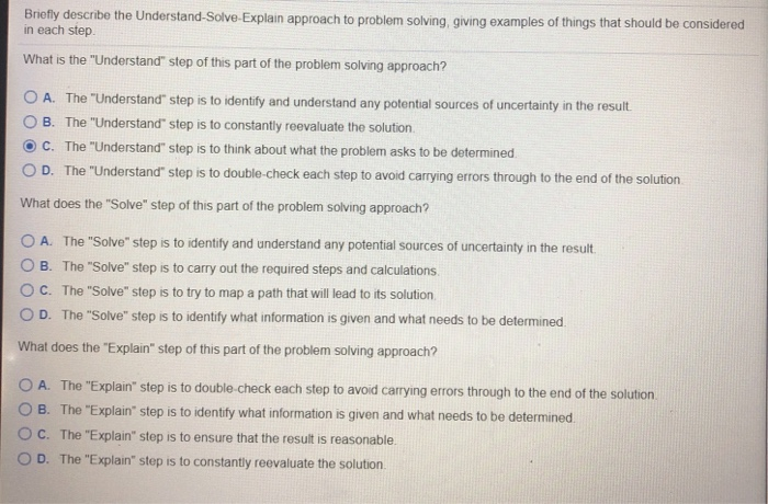Solved Briefly describe the Understand-Solve-Explain | Chegg.com