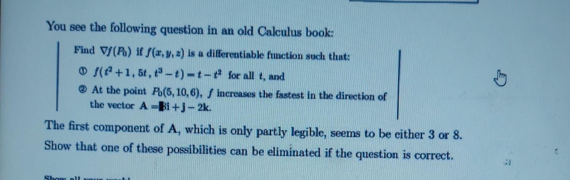 You see the following question in an old Calculus | Chegg.com