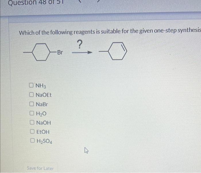 Solved Which of the following reagents is suitable for the | Chegg.com