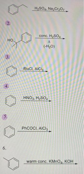 Solved H2SO4,Na2Cr2O7 2. 3. tBuCl,AlCl3 HNO3,H2SO4 | Chegg.com