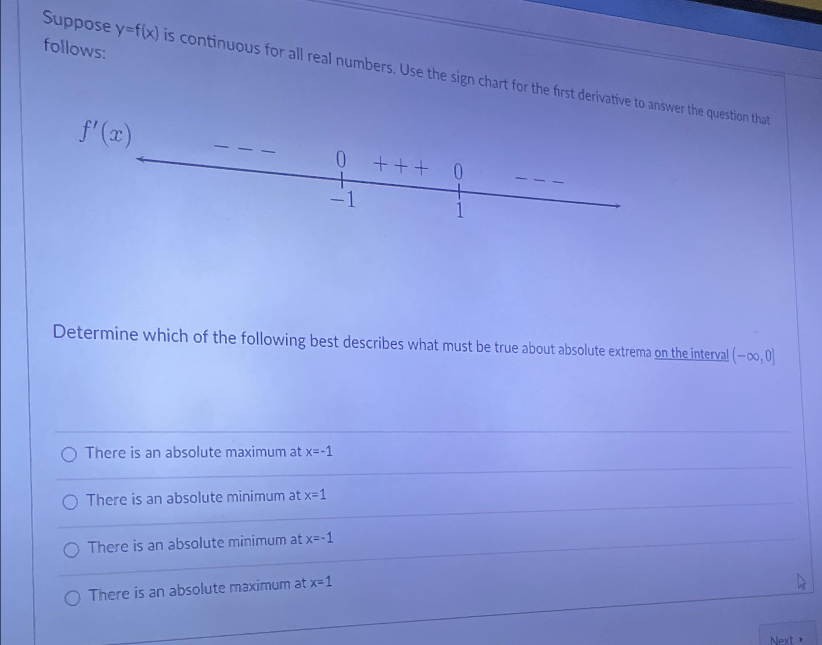Solved follows:Suppose y=f(x) ﻿is continuous for all real | Chegg.com