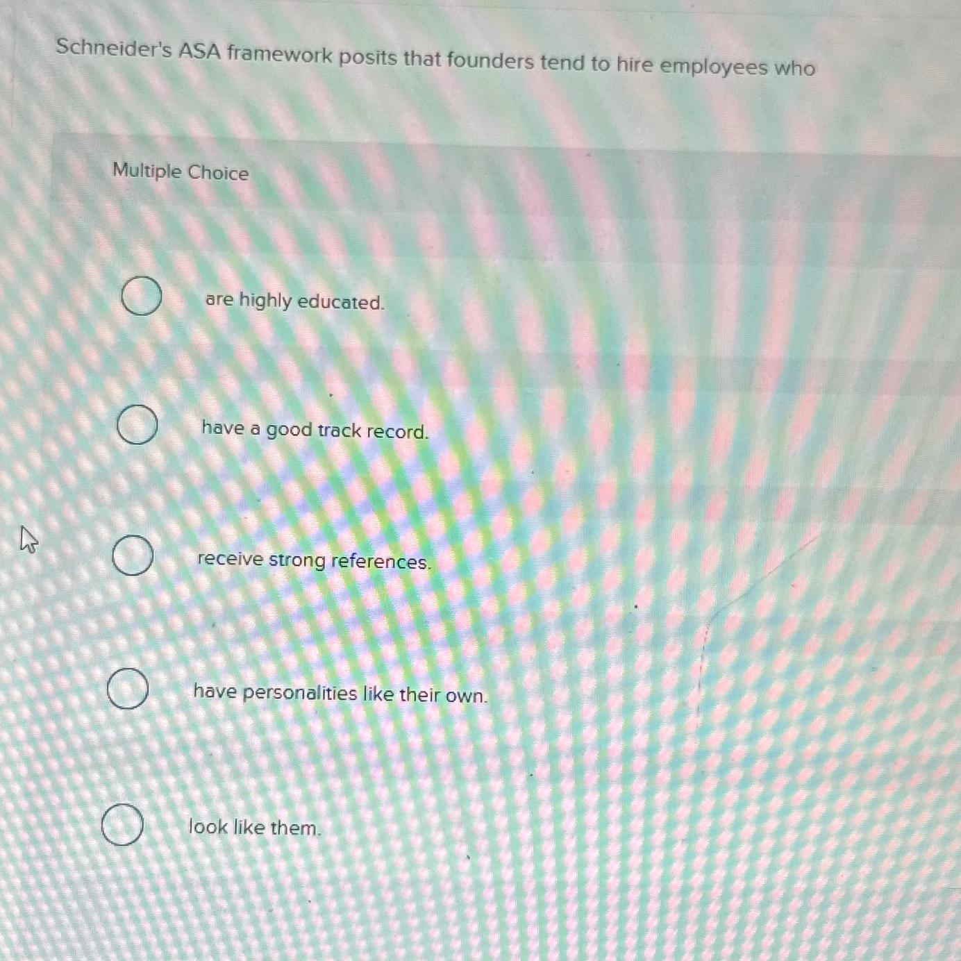 Solved Schneider's ASA framework posits that founders tend | Chegg.com