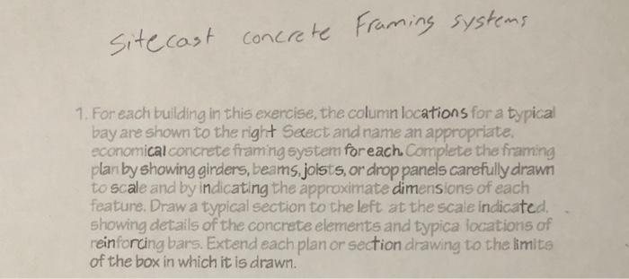 Solved site cast concrete Framing systems 7. For each | Chegg.com