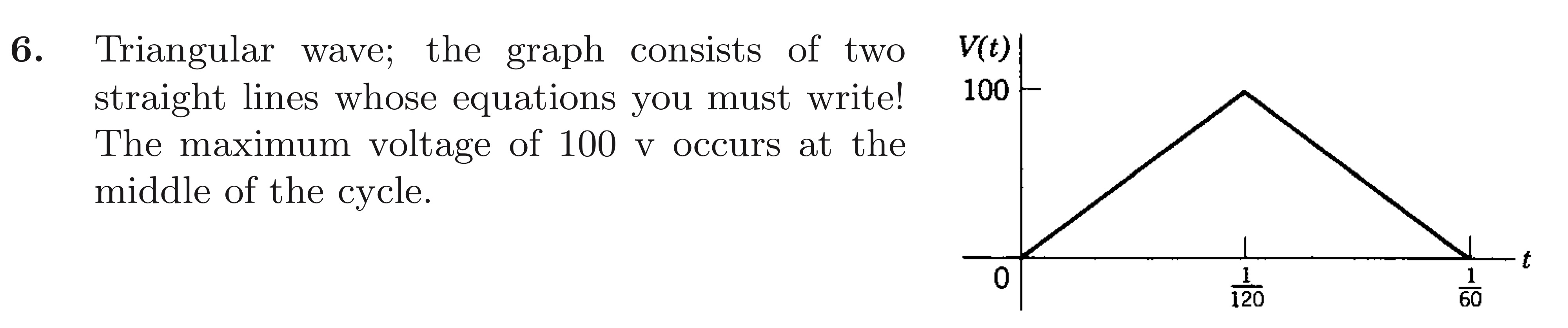 Solved Triangular wave; the graph consists of two straight | Chegg.com