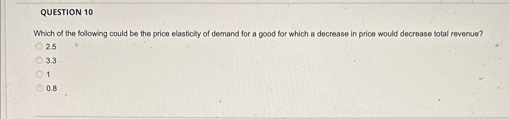 Solved QUESTION 10Which of the following could be the price | Chegg.com