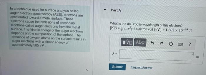 Solved In a technique used for surface analysis called auger | Chegg.com