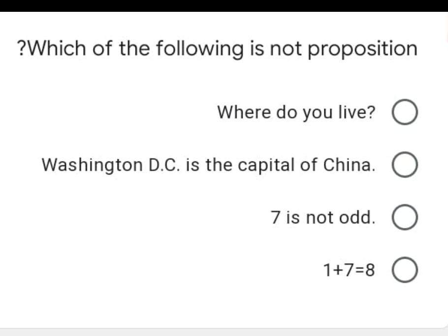 Solved ?Which of the following is not proposition Where do | Chegg.com