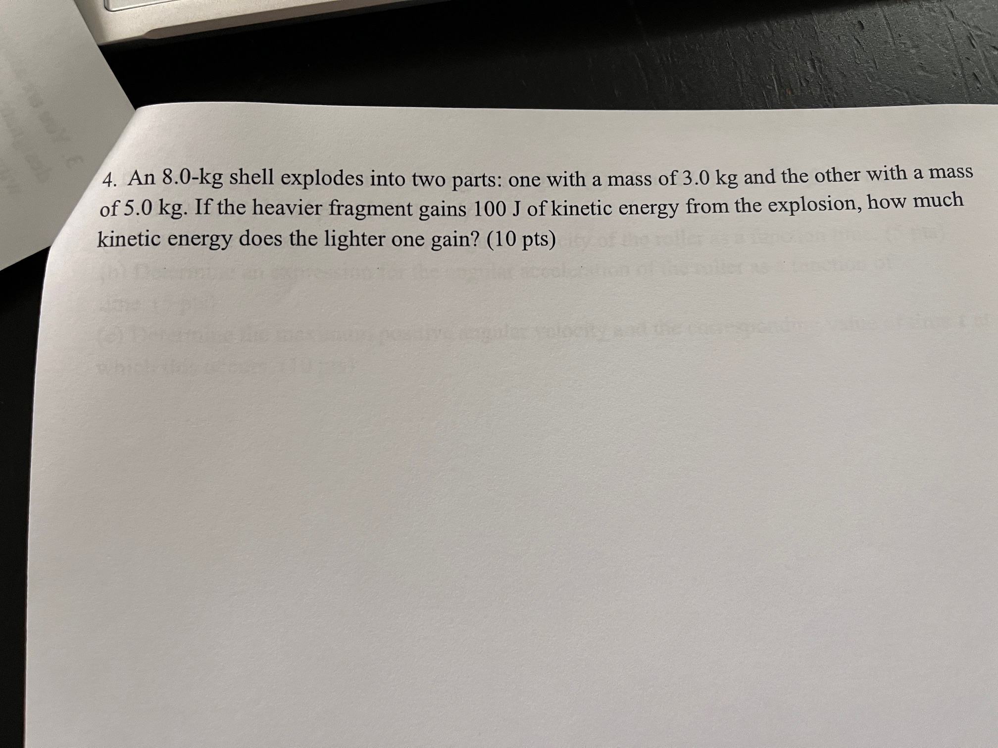 Solved An 8.0-kg ﻿shell explodes into two parts: one with a | Chegg.com