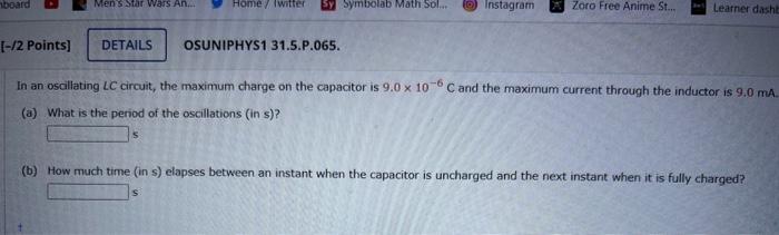 Solved In an oscillating LC circuit, the maximum charge on | Chegg.com