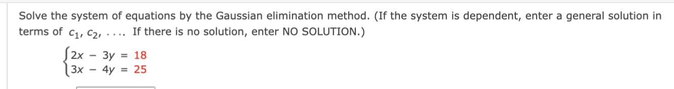 Solved Solve the system of equations by the Gaussian | Chegg.com