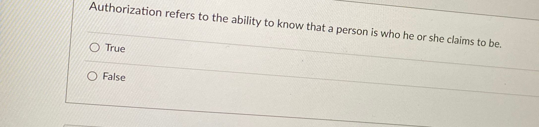 Solved Authorization refers to the ability to know that a | Chegg.com