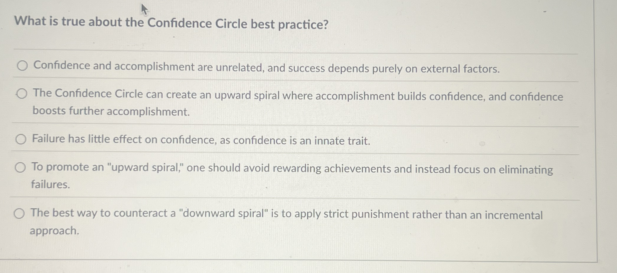 Solved What is true about the Confidence Circle best | Chegg.com