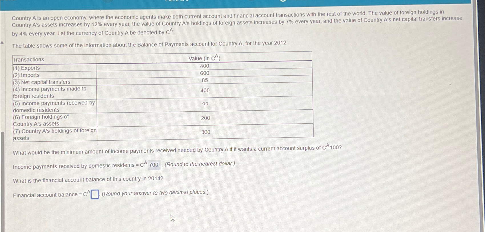 Solved Country A ﻿is an open economy, where the economic | Chegg.com