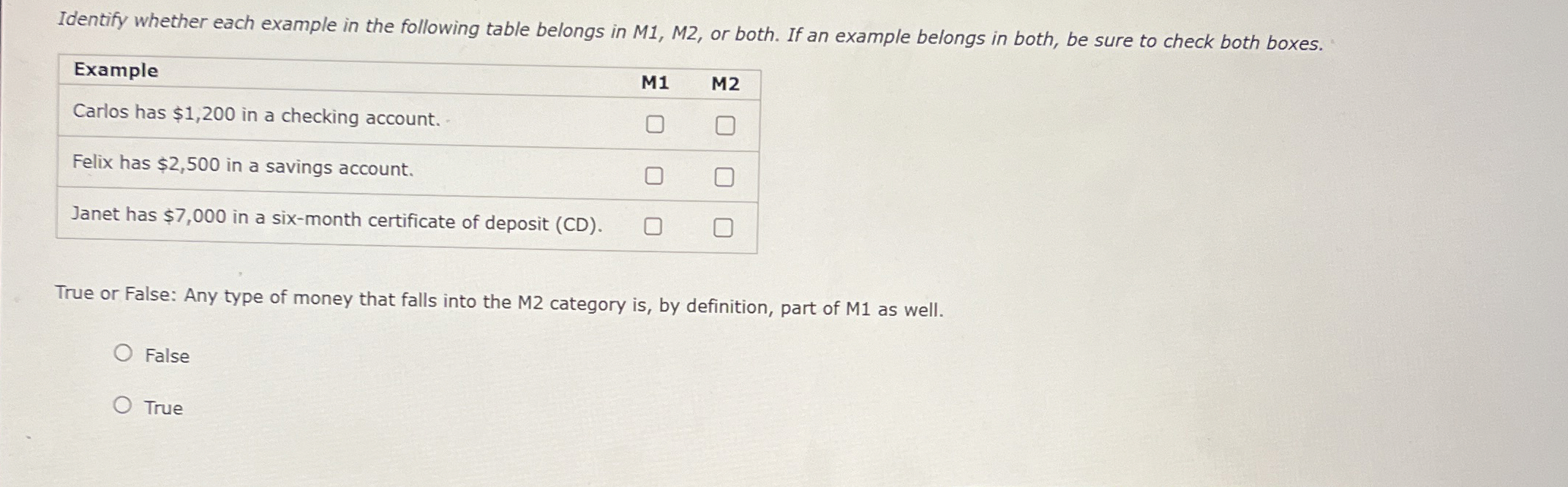 Solved Identify whether each example in the following table | Chegg.com