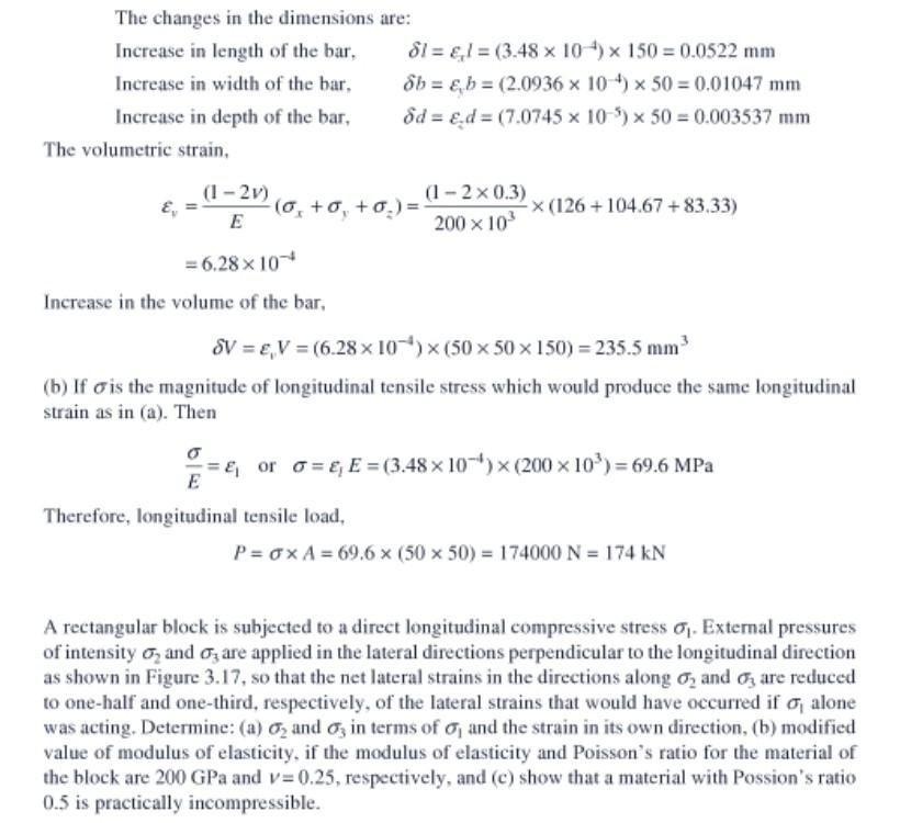 Solved The changes in the dimensions are: Increase in length | Chegg.com