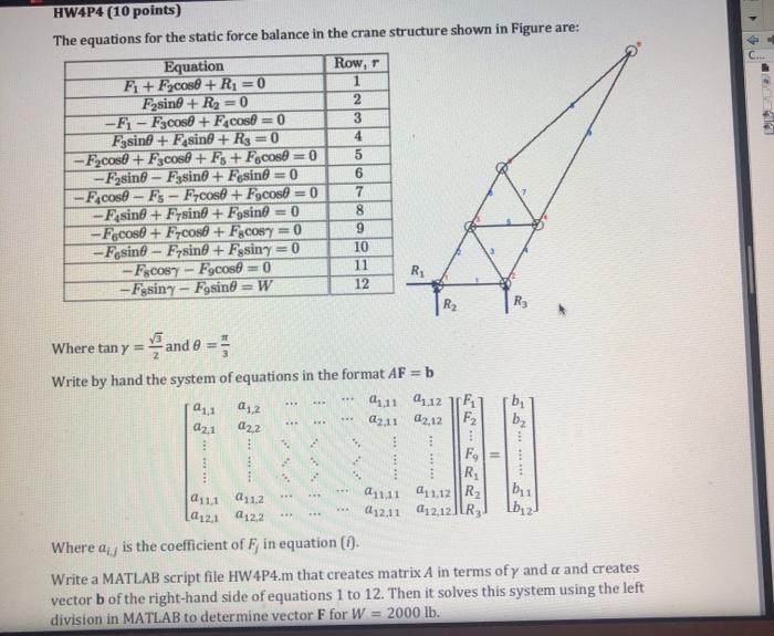 Solved HW4P4 (10 points) The equations for the static force | Chegg.com