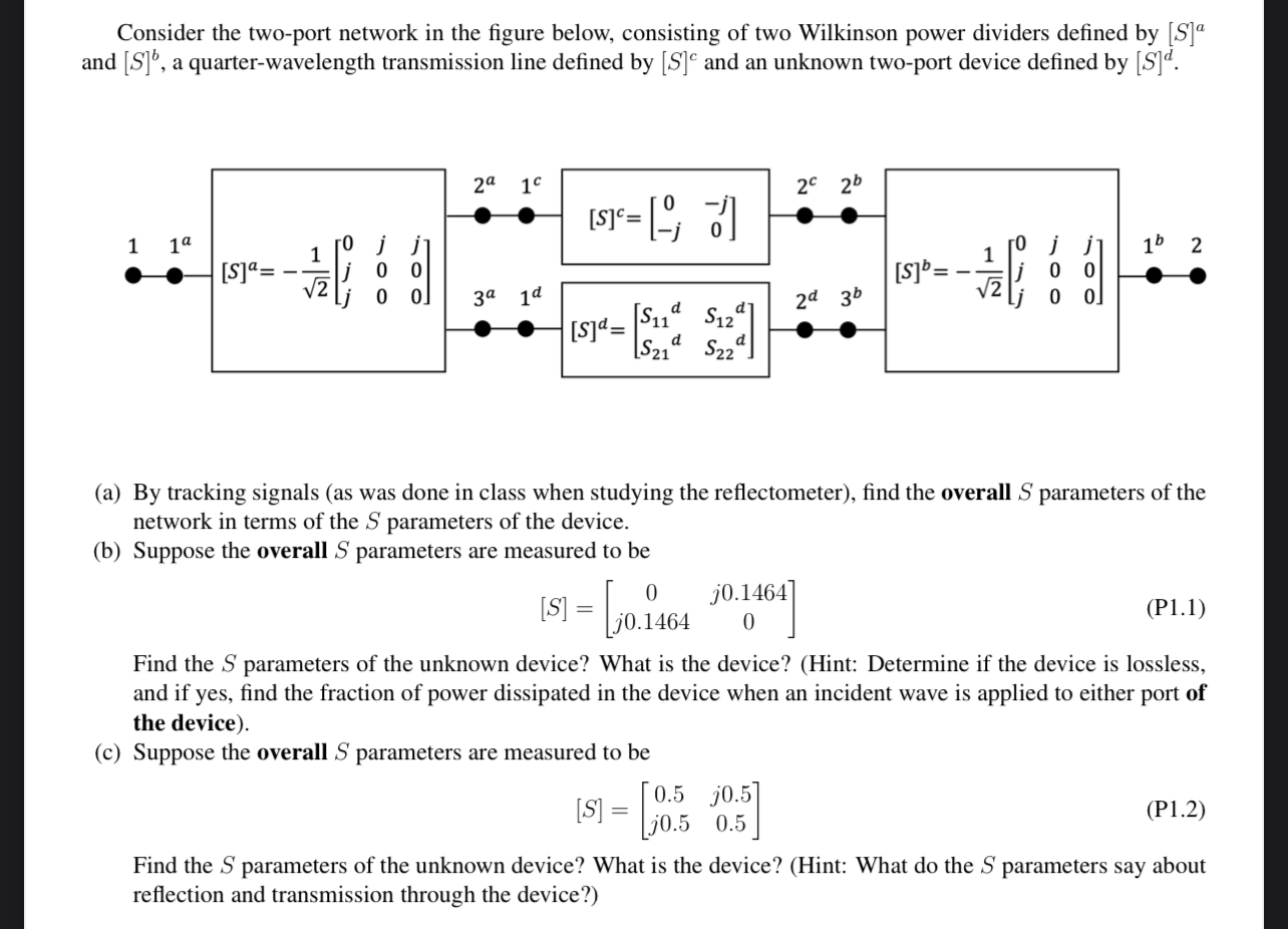 Solved Consider the two-port network in the figure below, | Chegg.com